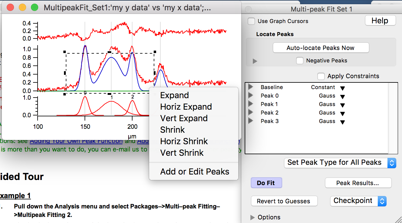 Multi Peak fitting package 2 - Unable to manually add peaks | Igor Pro ...