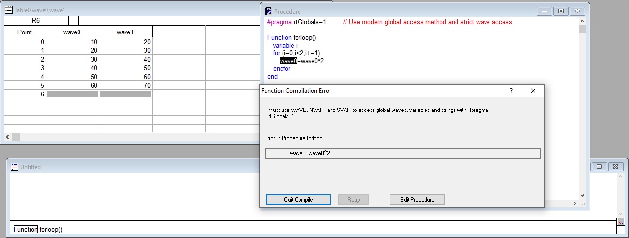 Using loop to go through several waves and change the points on those ...