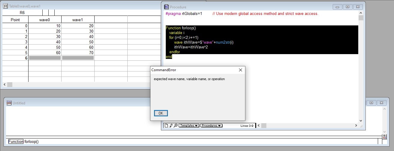 Using loop to go through several waves and change the points on those ...