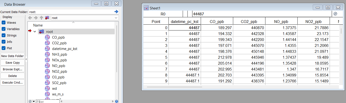 Loading data from excel | Igor Pro by WaveMetrics