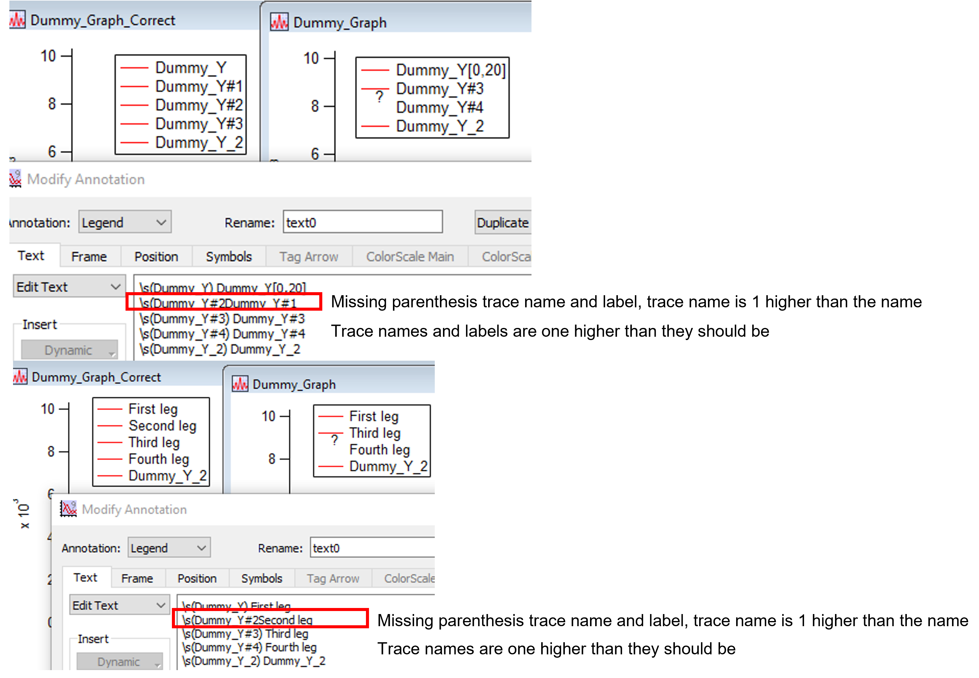Truncating duplicate traces and legend text | Igor Pro by WaveMetrics