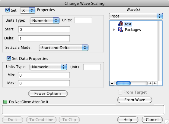 "Sticky" Change Wave Scaling Dialog Box Method