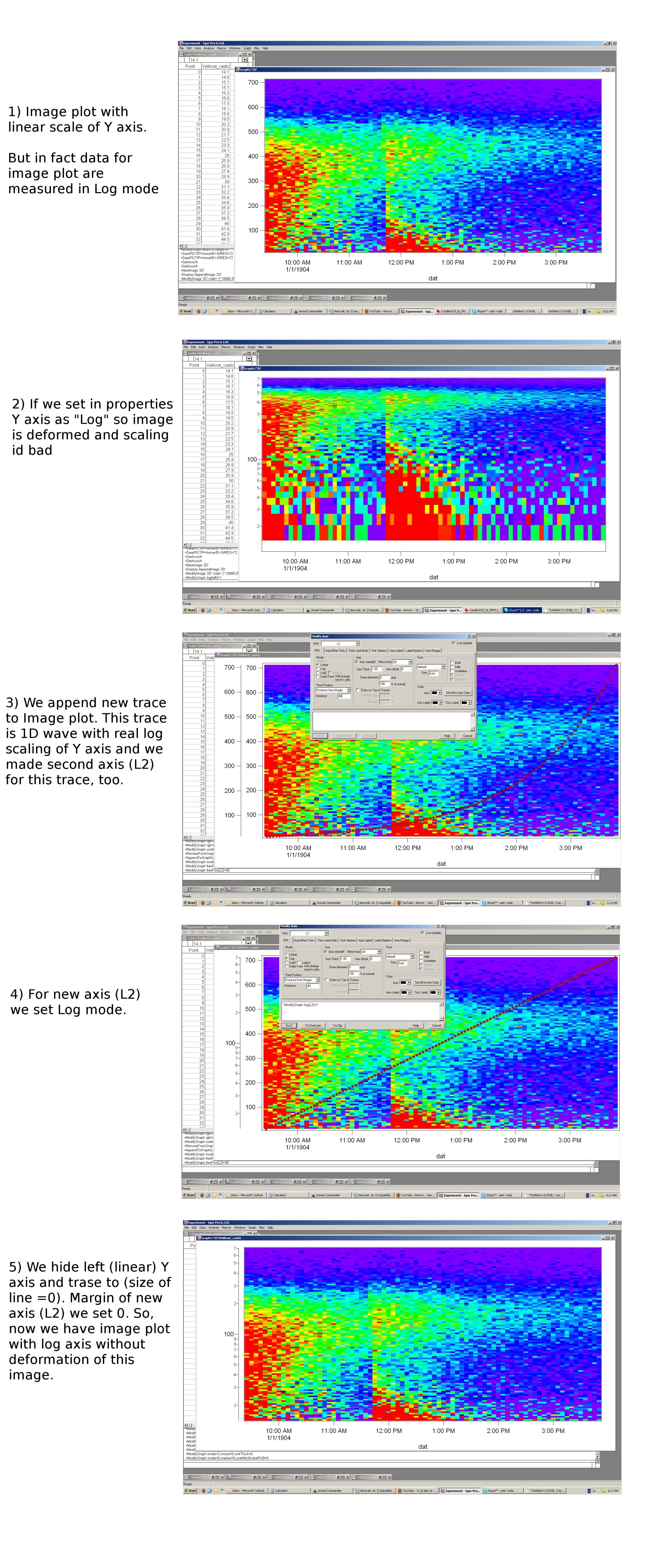 Scaling of Image plot (2D wave) from 1D wave